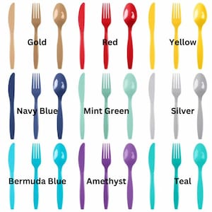 24ct Party Cutlery Set, Party Flatware, Disposable Flatware, Disposable ...