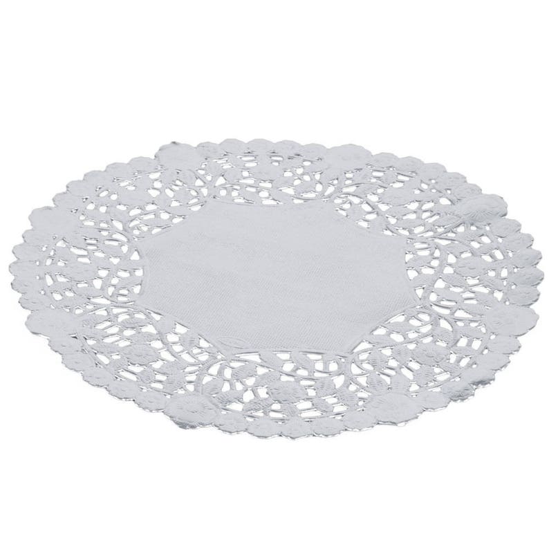 50ct Silver Foil Doilies Silver Doily Silver Metallic Foil | Etsy