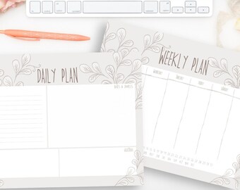 Daily Weekly Notes Planner Journal Calendar Printable | Etsy