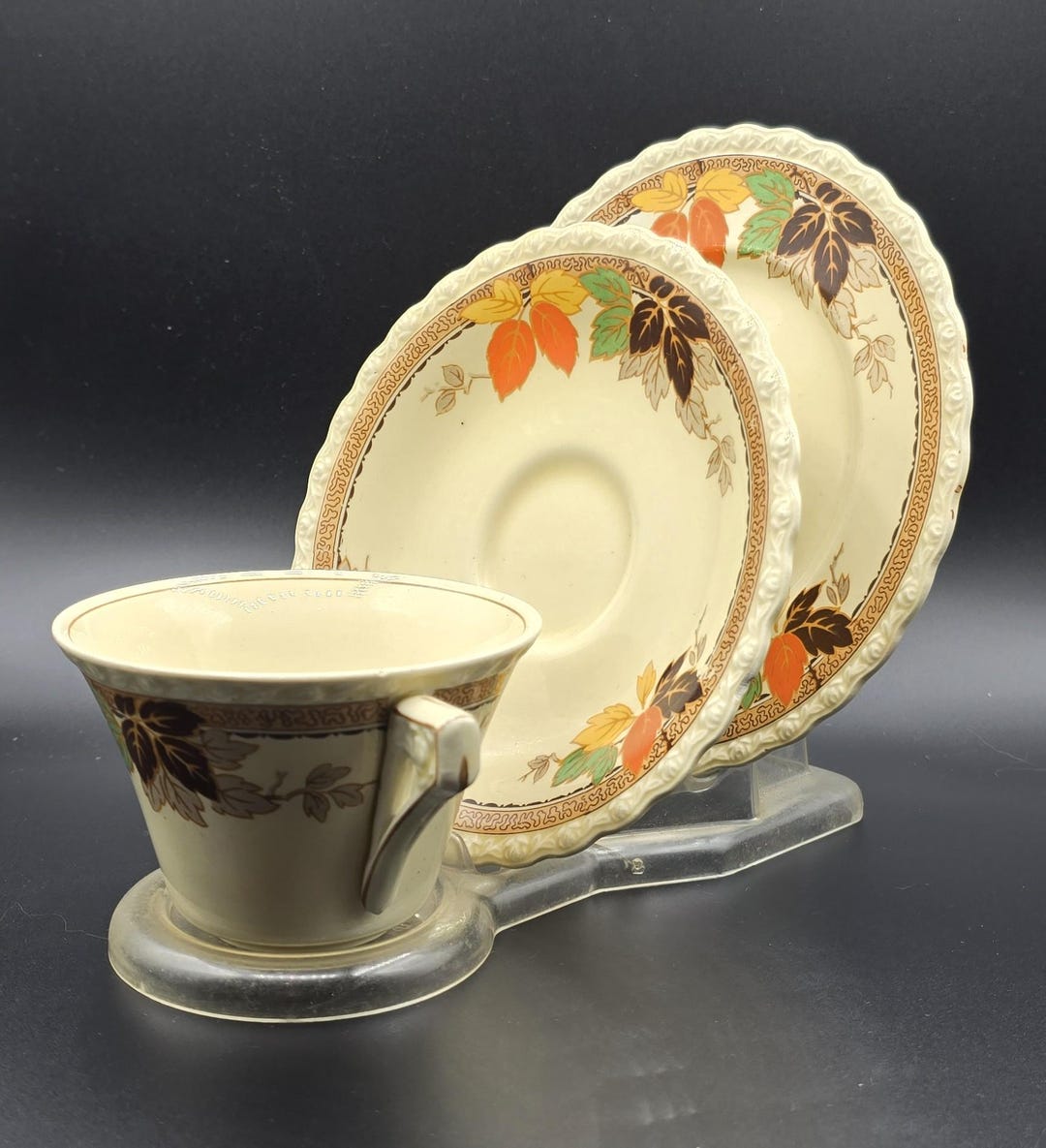 Vintage Art Deco Myott England and Painted Fine Bone Trio Coloured ...