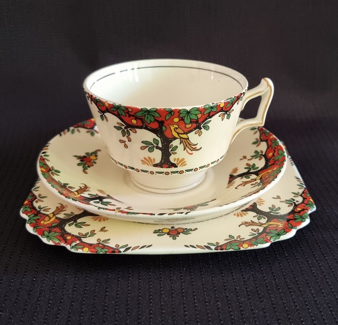 Vintage Art Deco George Jones Stoke on Trent Crescent Ivory Bone China ...