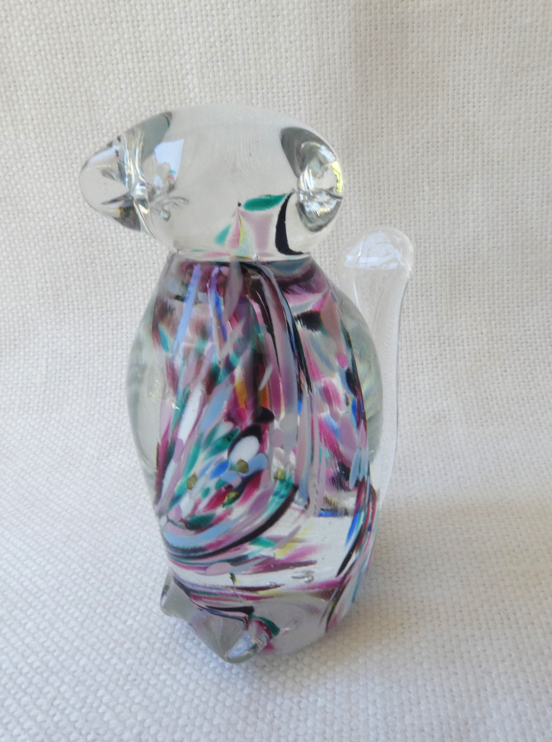 Vintage Murano Art Glass Cat Paperweight Colourful Venetian - Etsy
