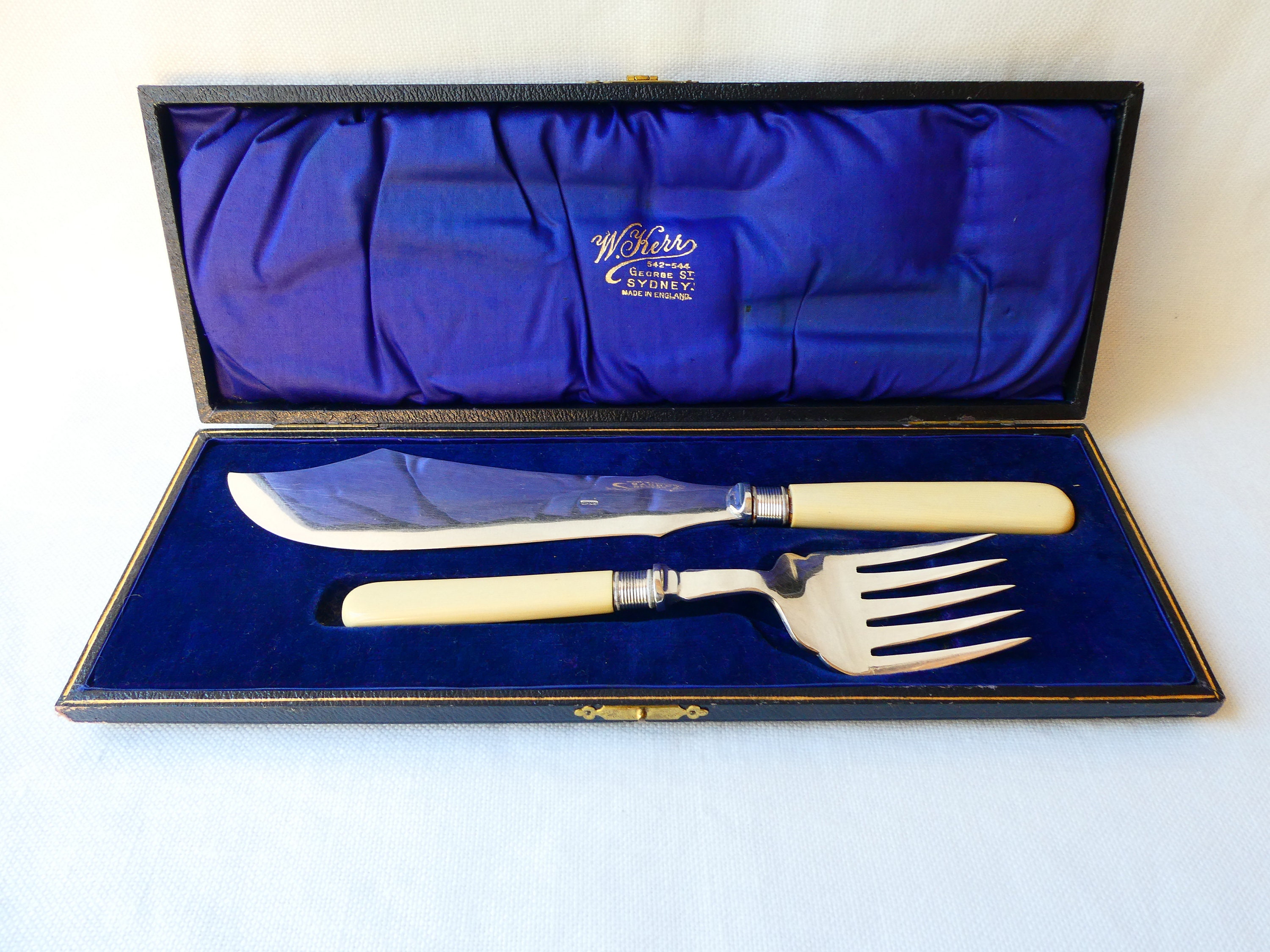 Quality Antique Cased Silver Plate Faux Bone Handle Fish - Etsy