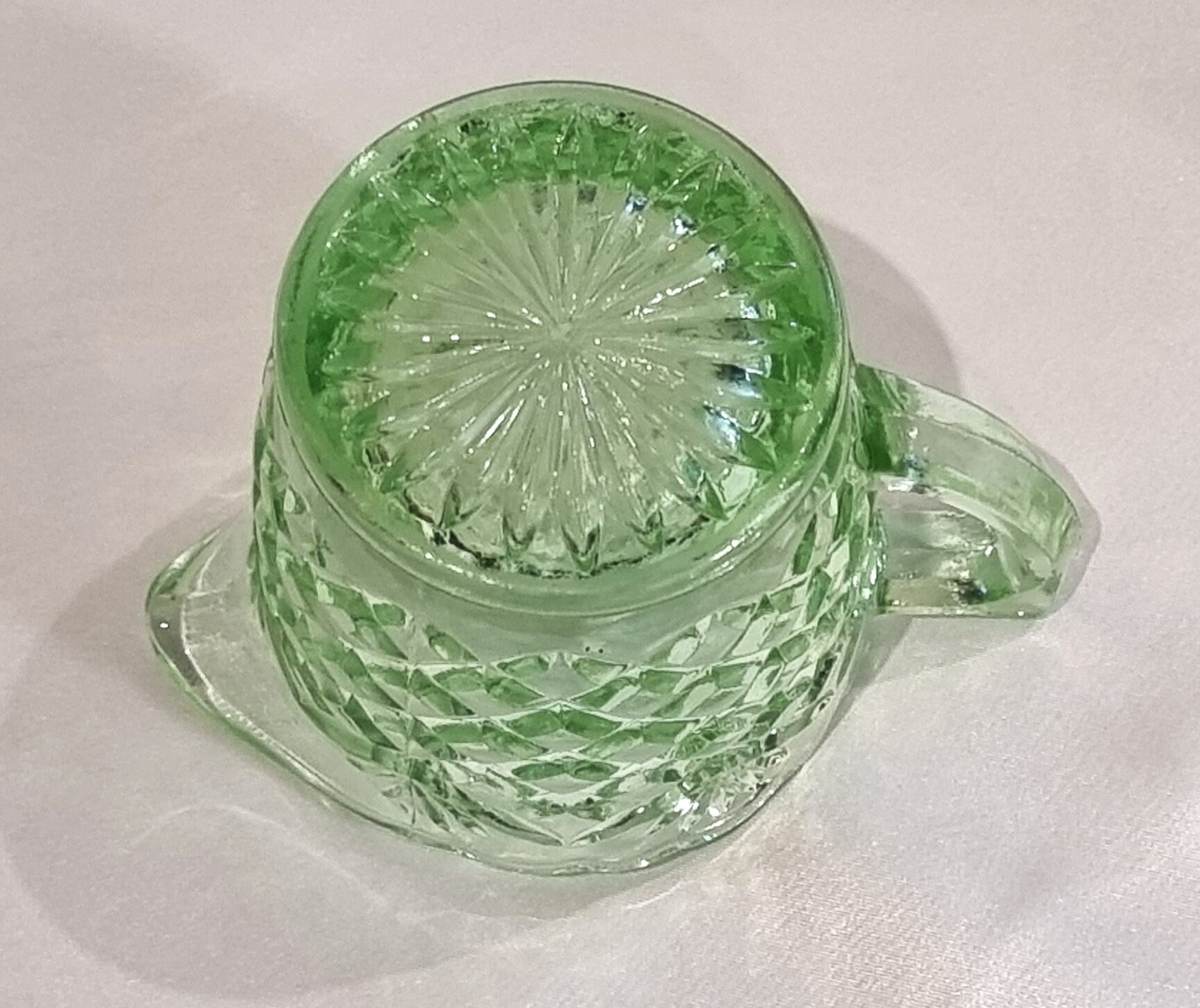 Vintage Depression Glass Diamond Pattern Small Milk Jug - Etsy