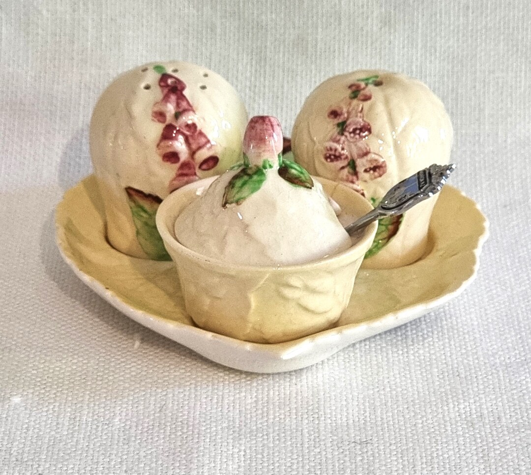 Vintage Carlton Ware Foxglove Four Piece Condiment & - Etsy