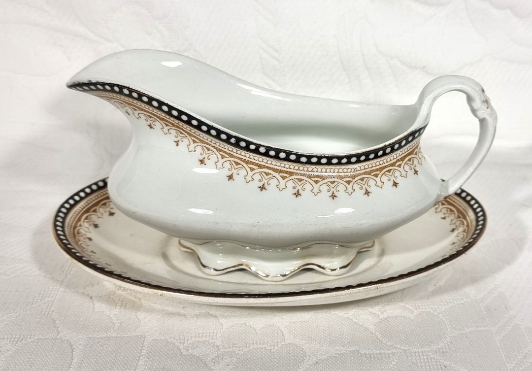 Antique George V John Maddock & Sons Ltd Pearl Gravy Boat and Under ...