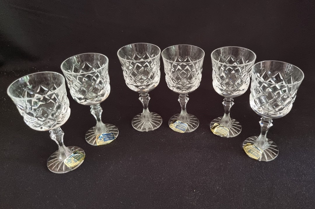 Rare Vintage Set of Six Lead Crystal Lausitzer Glas East German GDR ...