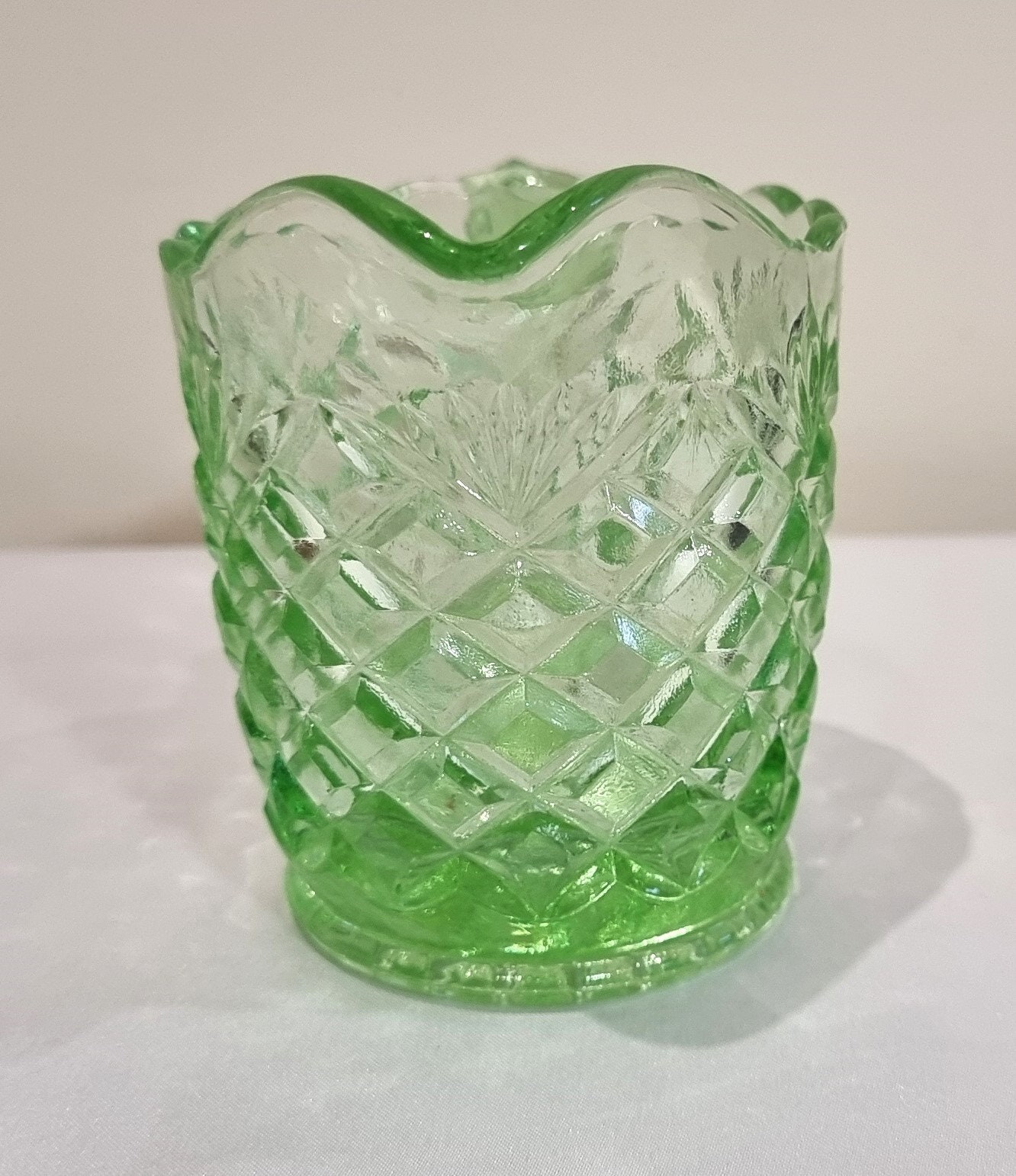 Vintage Depression Glass Diamond Pattern Small Milk Jug - Etsy