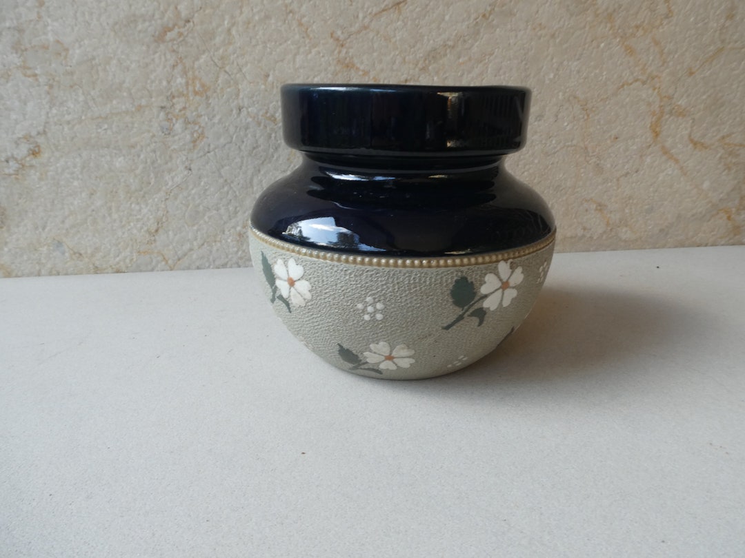 Vintage Royal Doulton Lambeth Style Bulbous Cookie Ginger Jar Sugar Pot ...