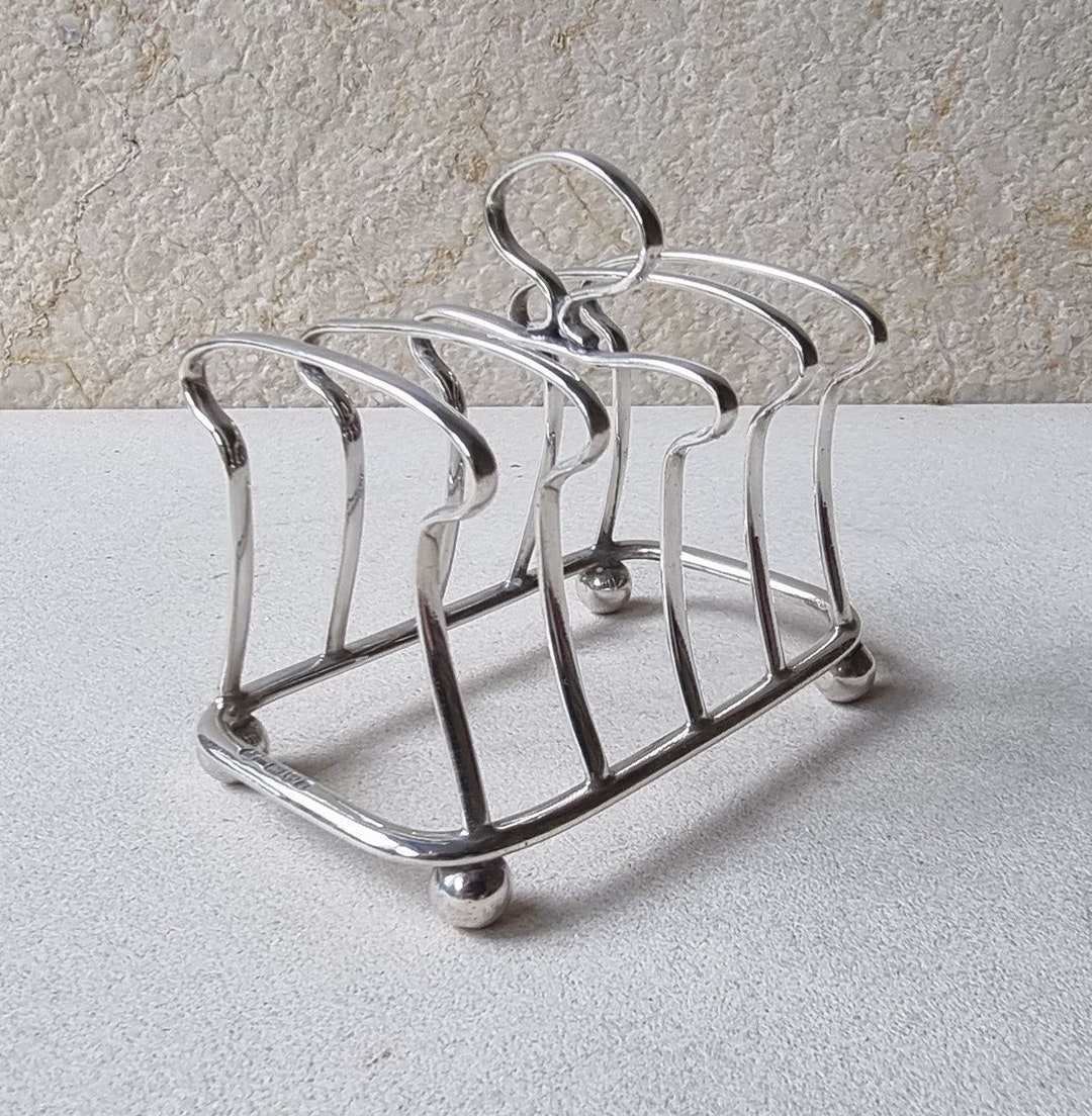 Antique Edwardian Hallmarked Sterling Silver Toast Rack Chester 1904 ...