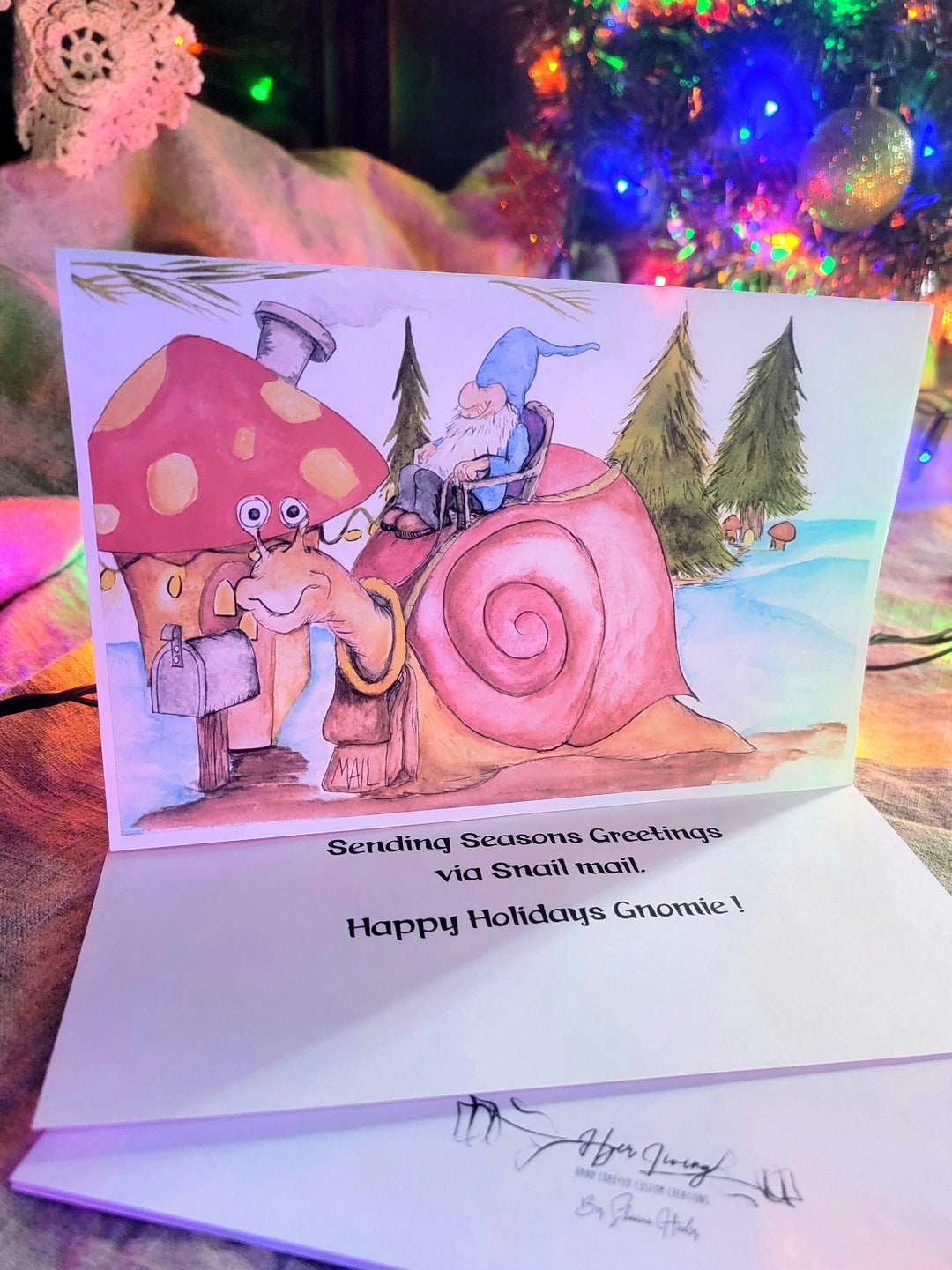 Seasons Greeting via Snail Mail Set of 5 - Etsy