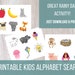Printable Indoor Alphabet Scavenger Hunt Kids Activity Pages, Sticky ...