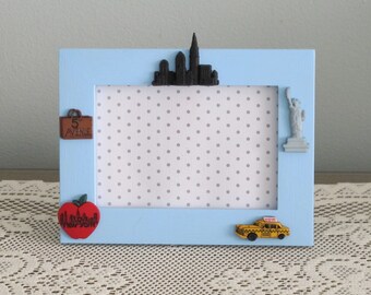 New York City Skyline Picture Frame With Any Text - Etsy
