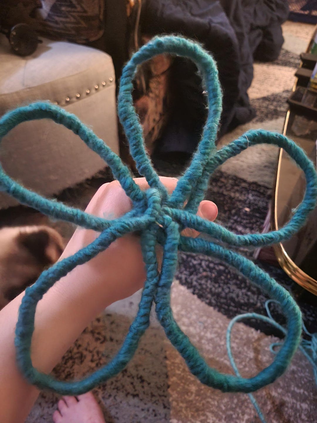 12" Spongebob Inspired Crochet Flower - Turquoise - Etsy