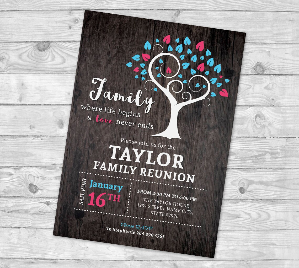 Family Reunion Invite Family Tree Invitation Reunion Invitation Family ...