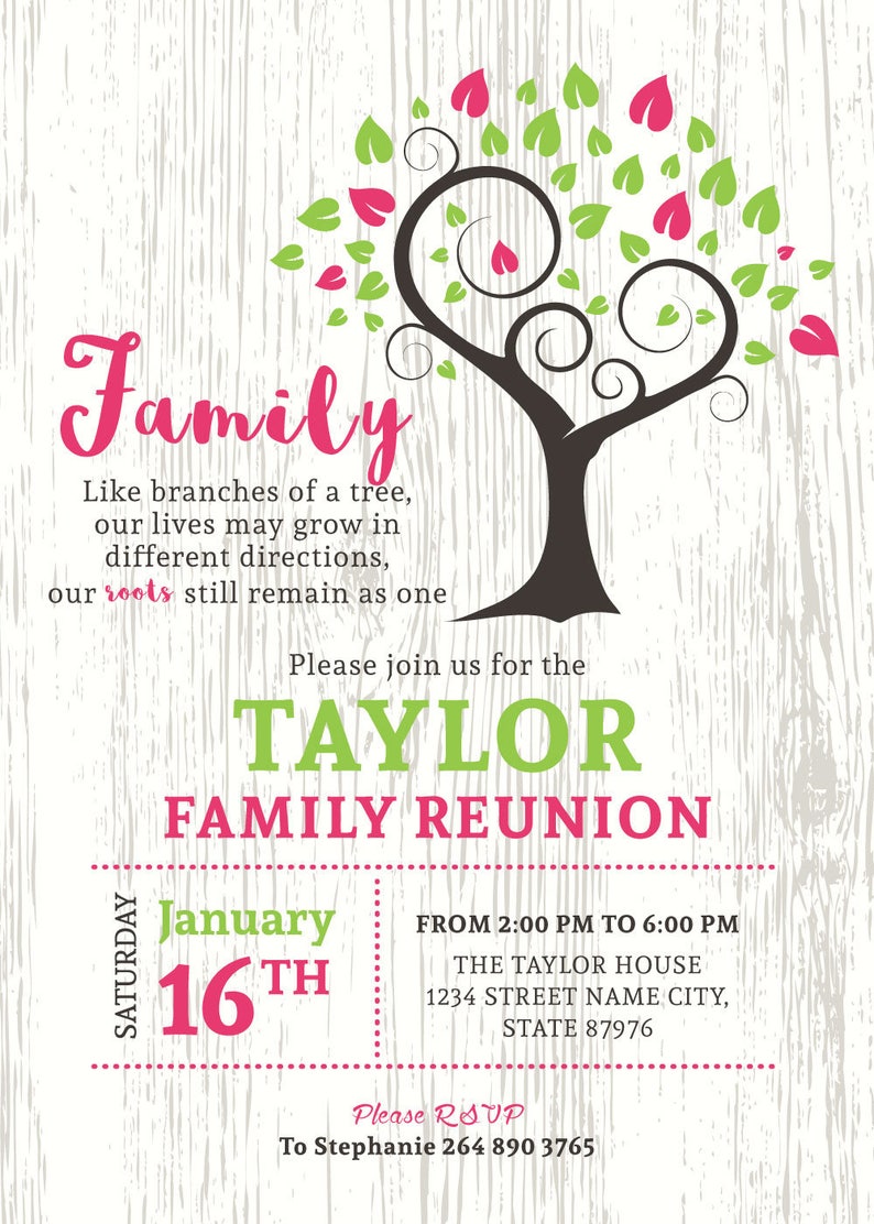 Invitación reunión familiar invitación árbol de la reunión - Etsy España