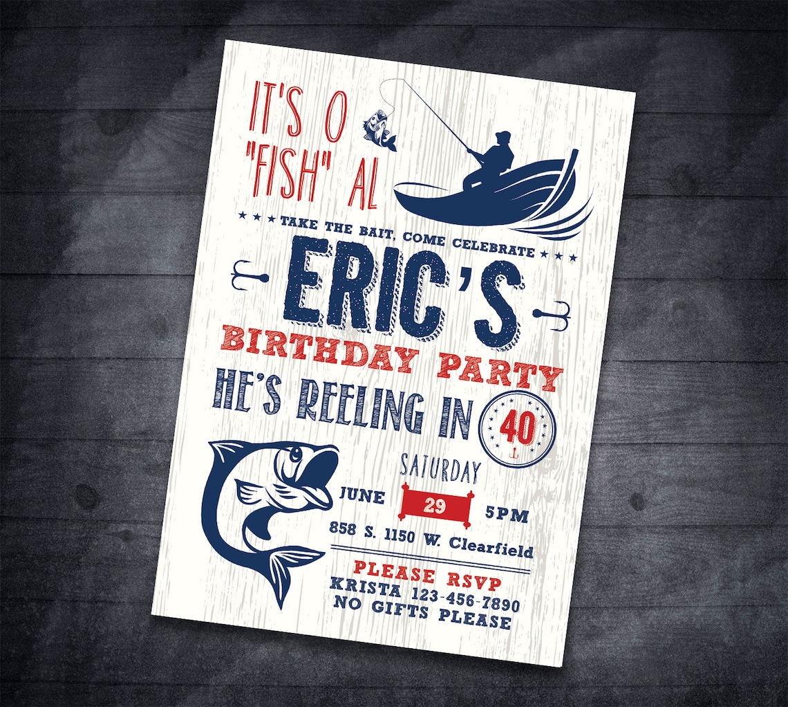 Fishing Birthday Invitation Fisherman Birthday Invitation - Etsy