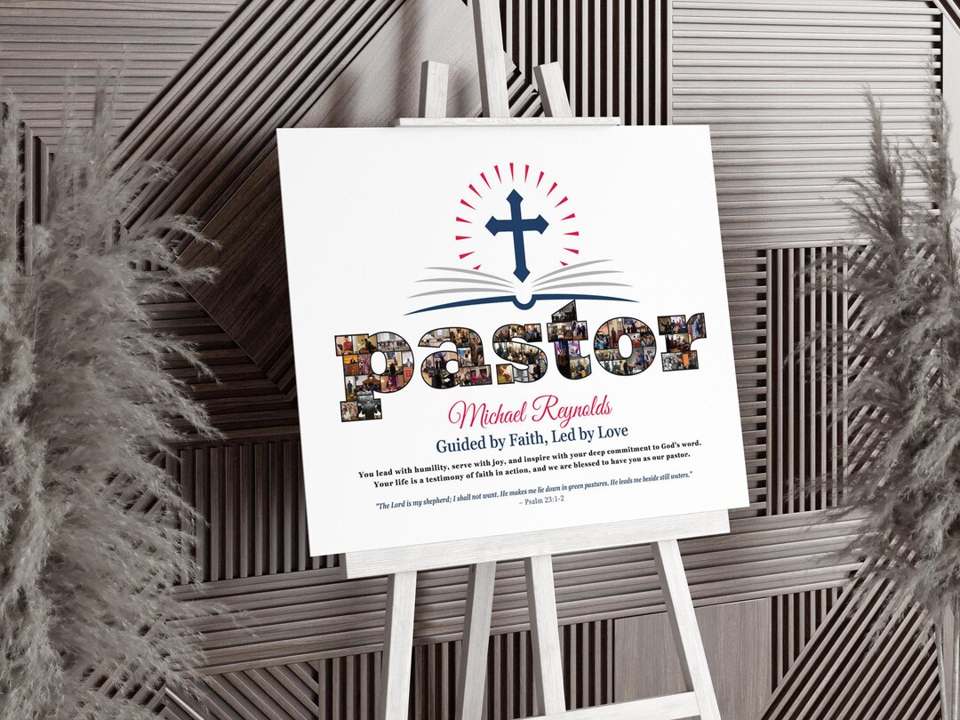 CUSTOM CANVAS Pastor Gifts Photo Collage Pastor Appreciation Gift ...