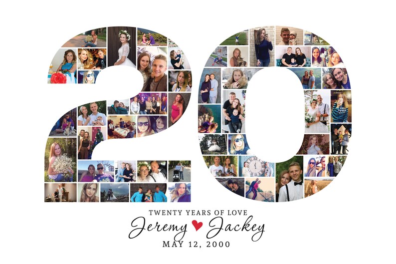 20th Birthday Photo Collage 20th Birthday Gift 20th - Etsy