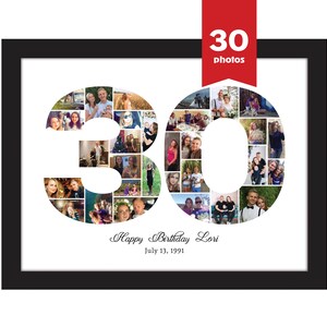 Thirty Photo Collage, 30th Birthday Photo Collage, 30th Gift, Womens ...