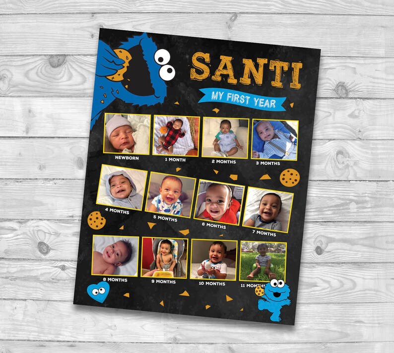 First 12 Months Collage 1st Birthday Photo Poster First Year - Etsy
