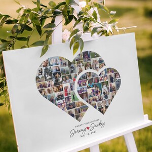 Double Heart Photo Collage, Gift for Boyfriend, Custom Photo Gifts ...
