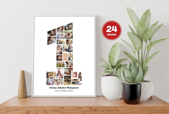 1st Birthday Photo Collage 1st Birthday Gift 1st Wedding - Etsy