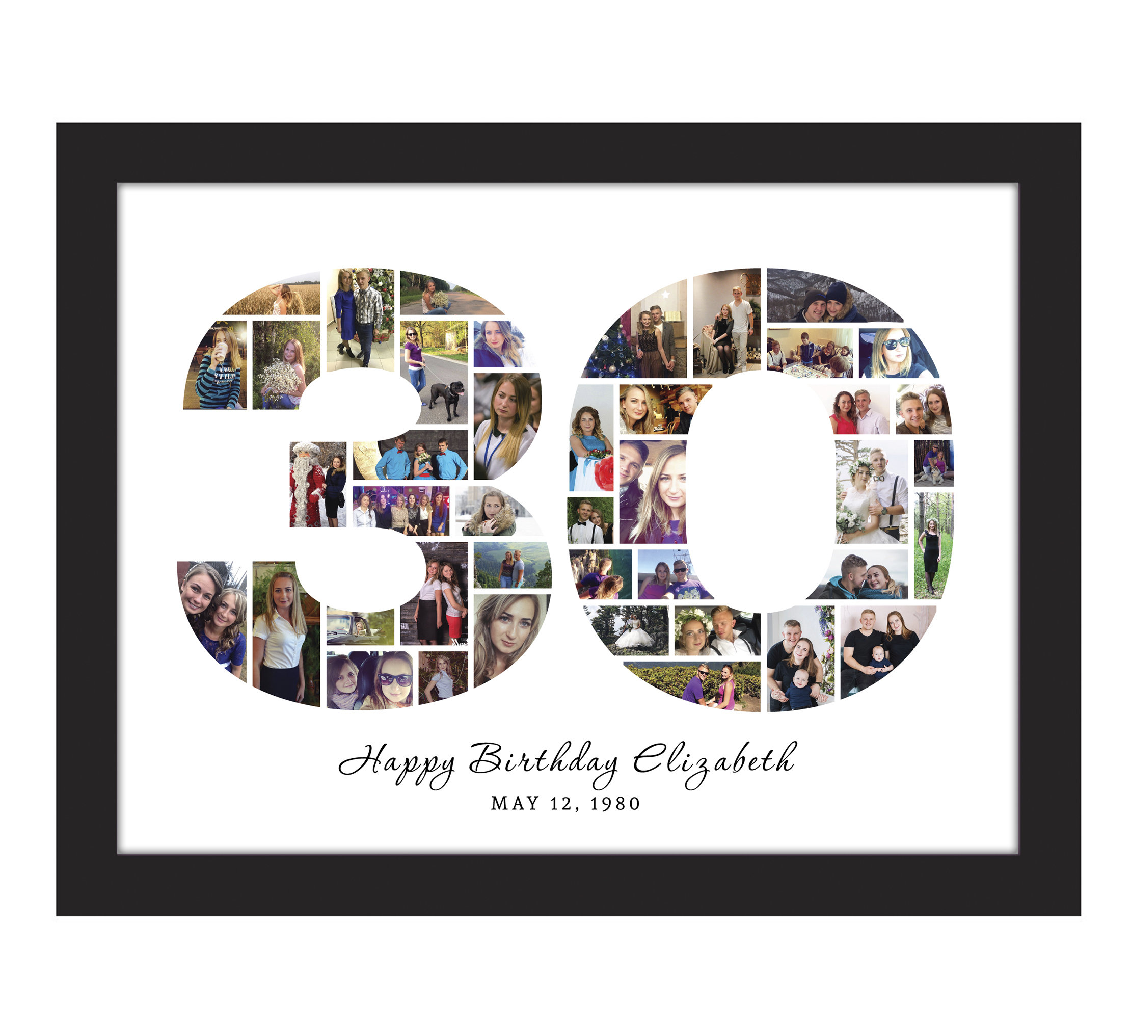 30th Birthday Photo Collage 30th Birthday Gift 30th - Etsy Canada