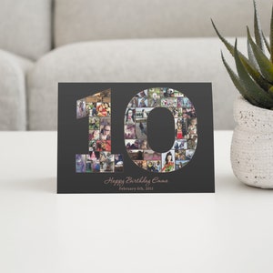 10th Birthday Photo Collage Rose Gold Star Background Background 10 ...