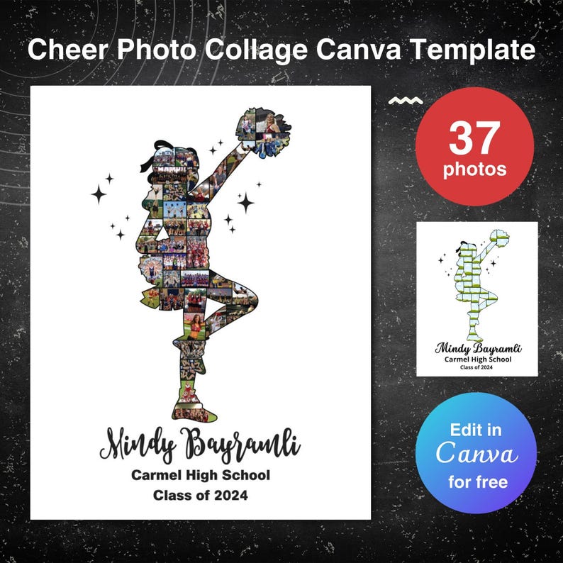 Cheer Coach Gift Photo Collage Template Cheer Coach Canva Photo Collage ...