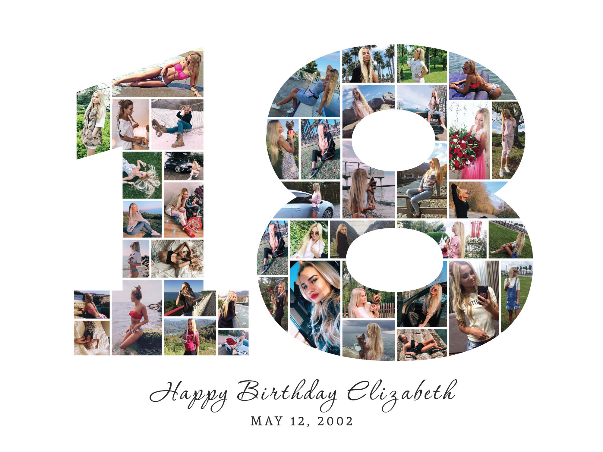 18. Geburtstag Fotocollage 18. Geburtstag Geschenk 18. | Etsy