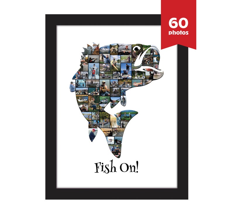 Custom Fish Photo Collage Bass Fish Photo Collage Fishing - Etsy