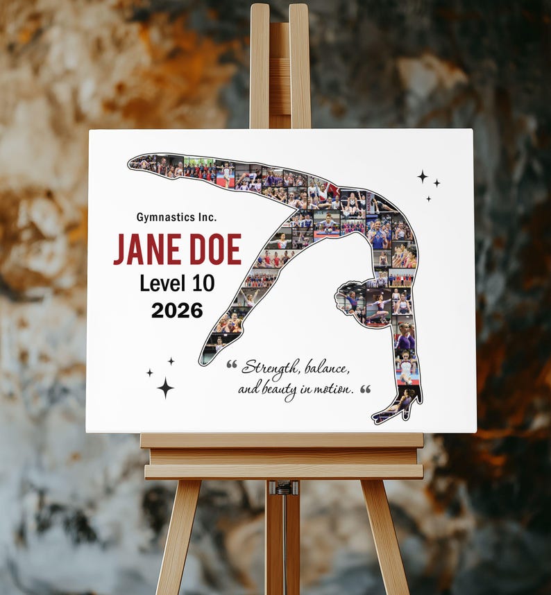 Editable Gymnastics Photo Collage Canva Template | Senior Gymnast ...