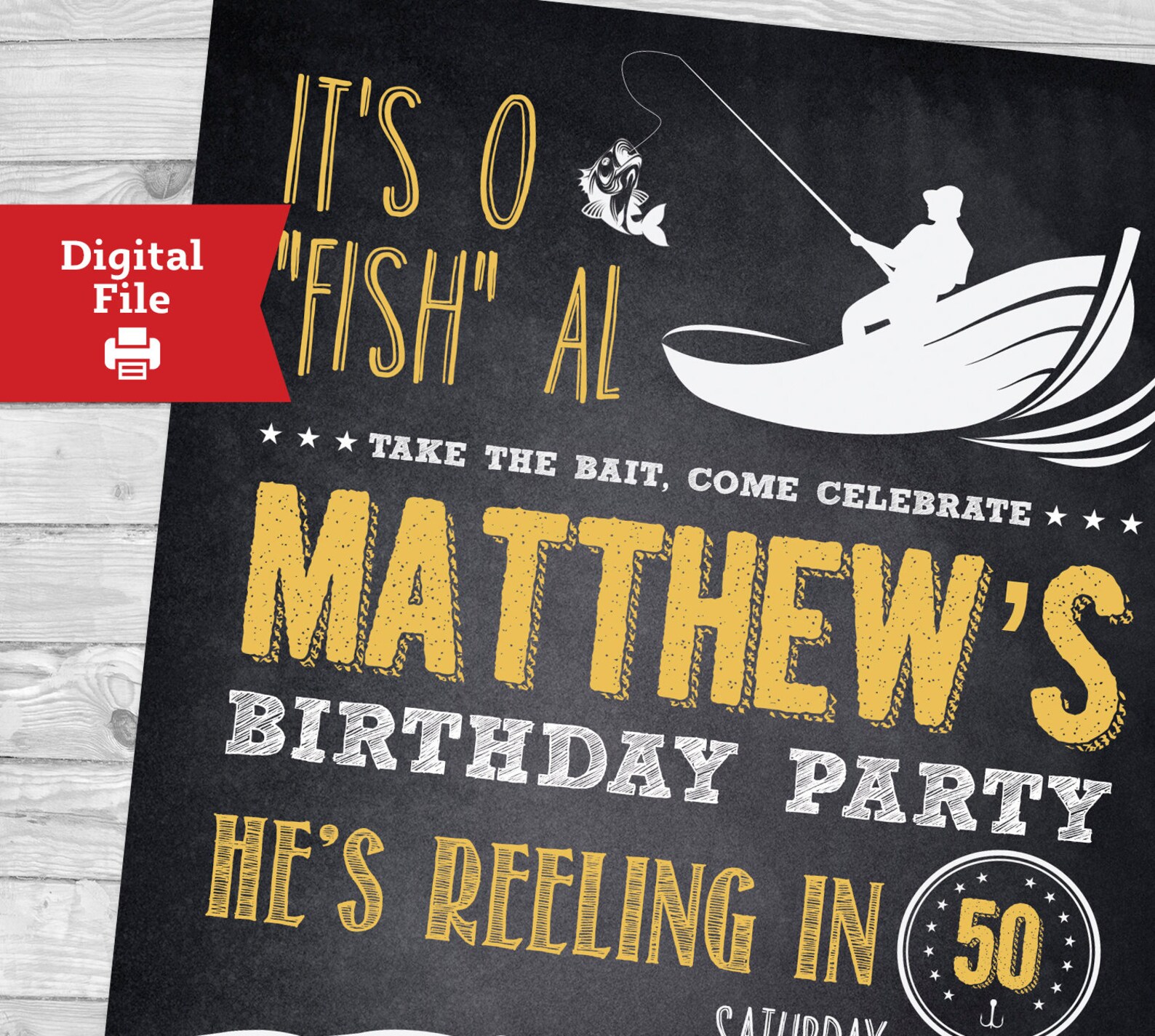 Fishing Birthday Invitation Fisherman Birthday Invitation - Etsy