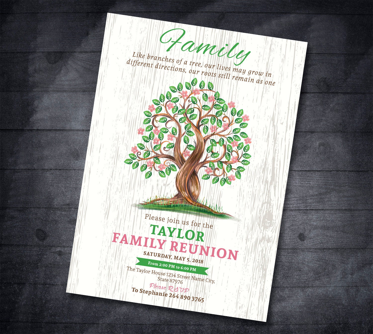 Family Reunion Tree Invitations