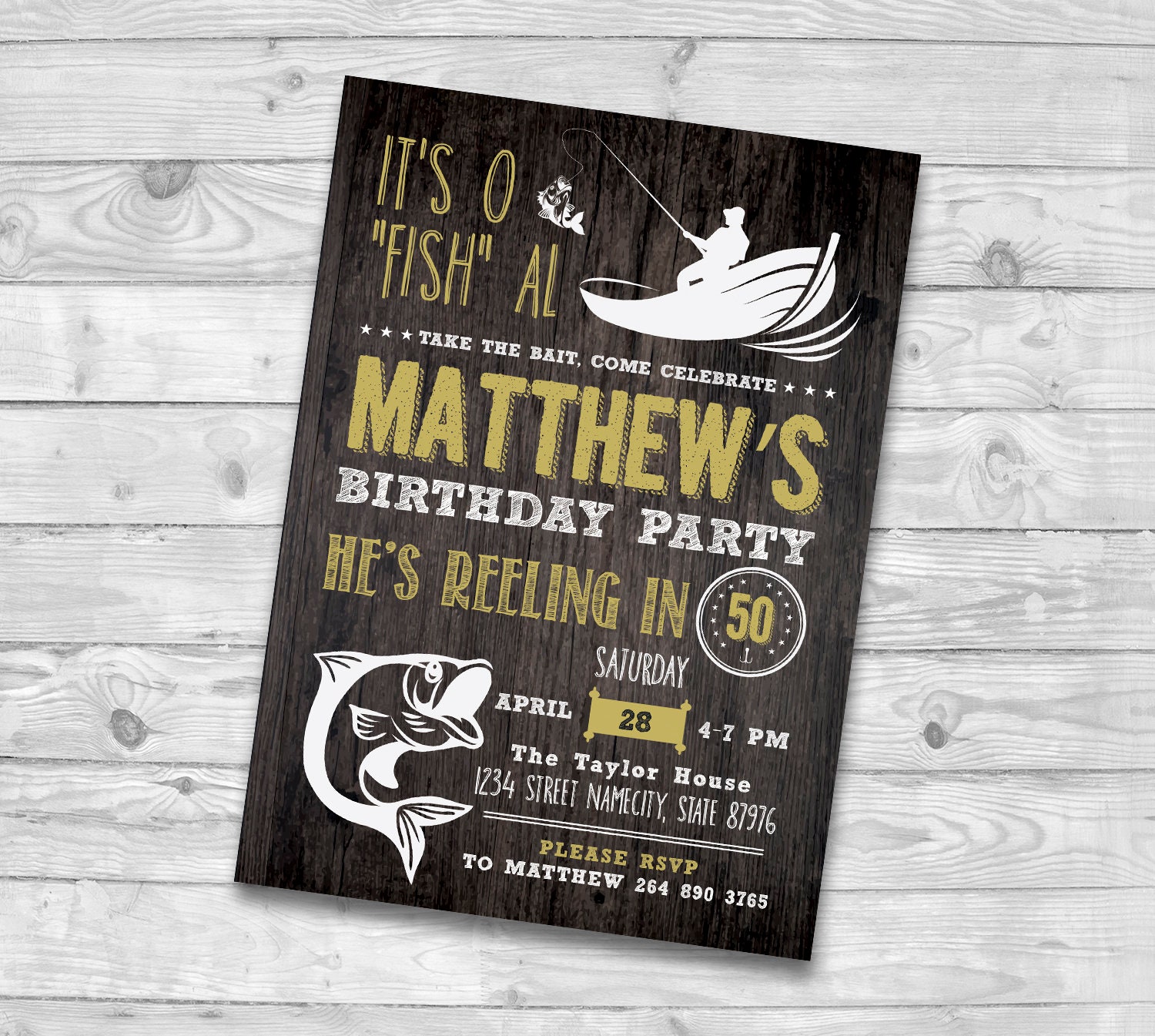 Fishing Birthday Invitation Fisherman Birthday Invitation - Etsy