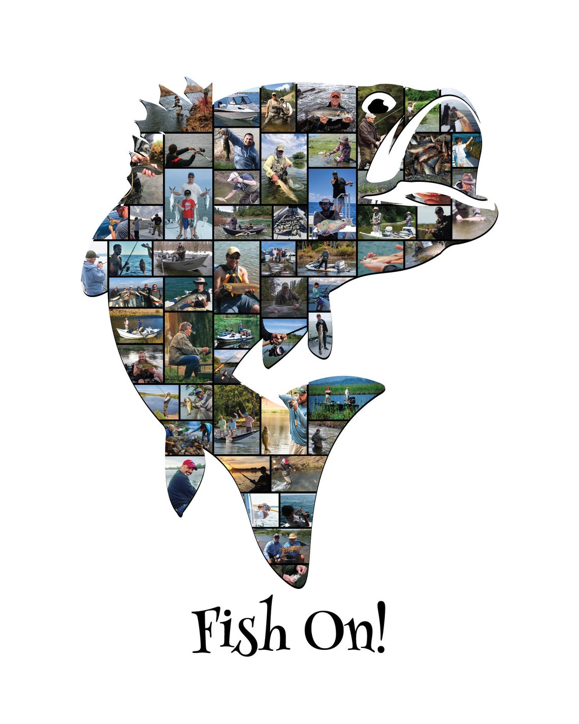 Custom Fish Photo Collage Bass Fish Photo Collage Fishing - Etsy
