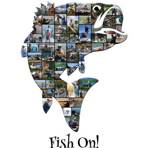 Custom Fish Photo Collage Bass Fish Photo Collage Fishing - Etsy