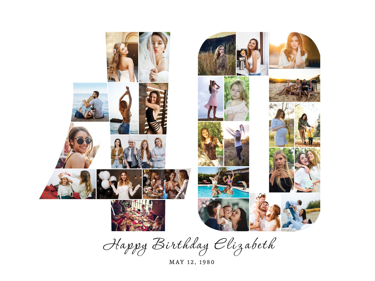 40. Geburtstag Foto Collage 40. Geburtstag Geschenk 40. - Etsy.de