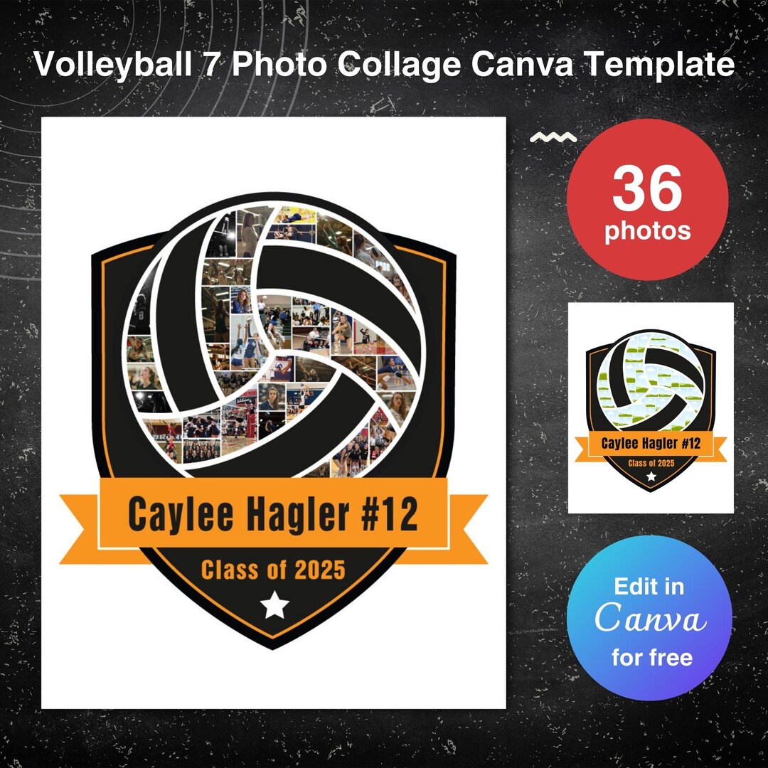 Volleyball Team Gift Photo Collage Template Canva Photo Collage Canva ...