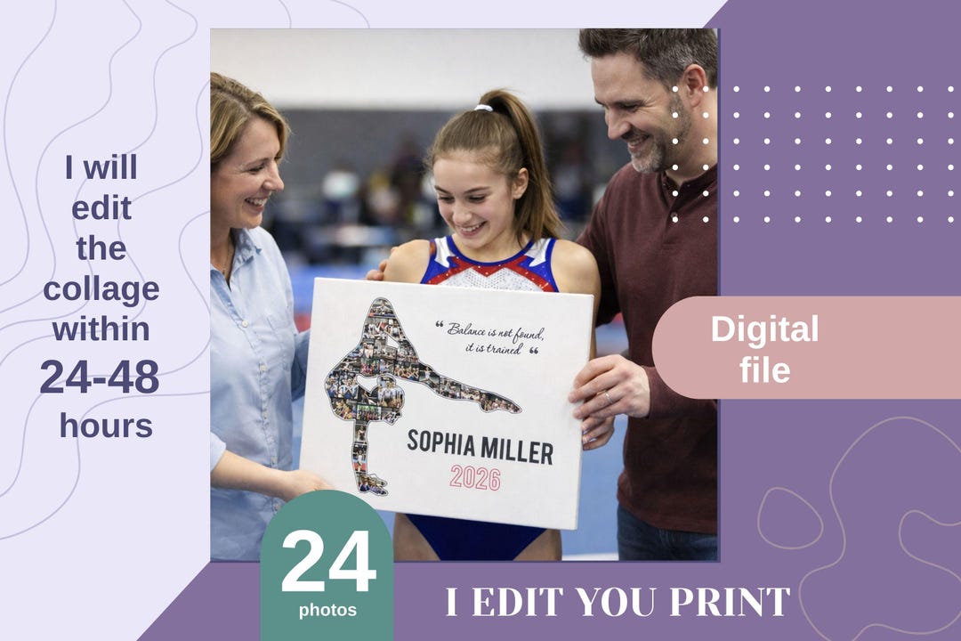 Gymnastics Photo Collage | Personalized Gymnast Gift | Gymnastics Team ...