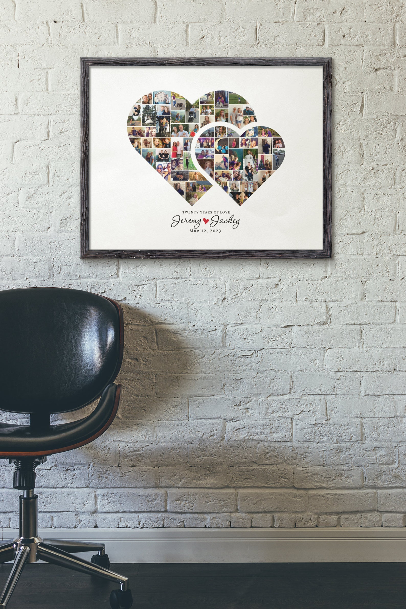 Double Heart Photo Collage Gift for Boyfriend Custom Photo - Etsy