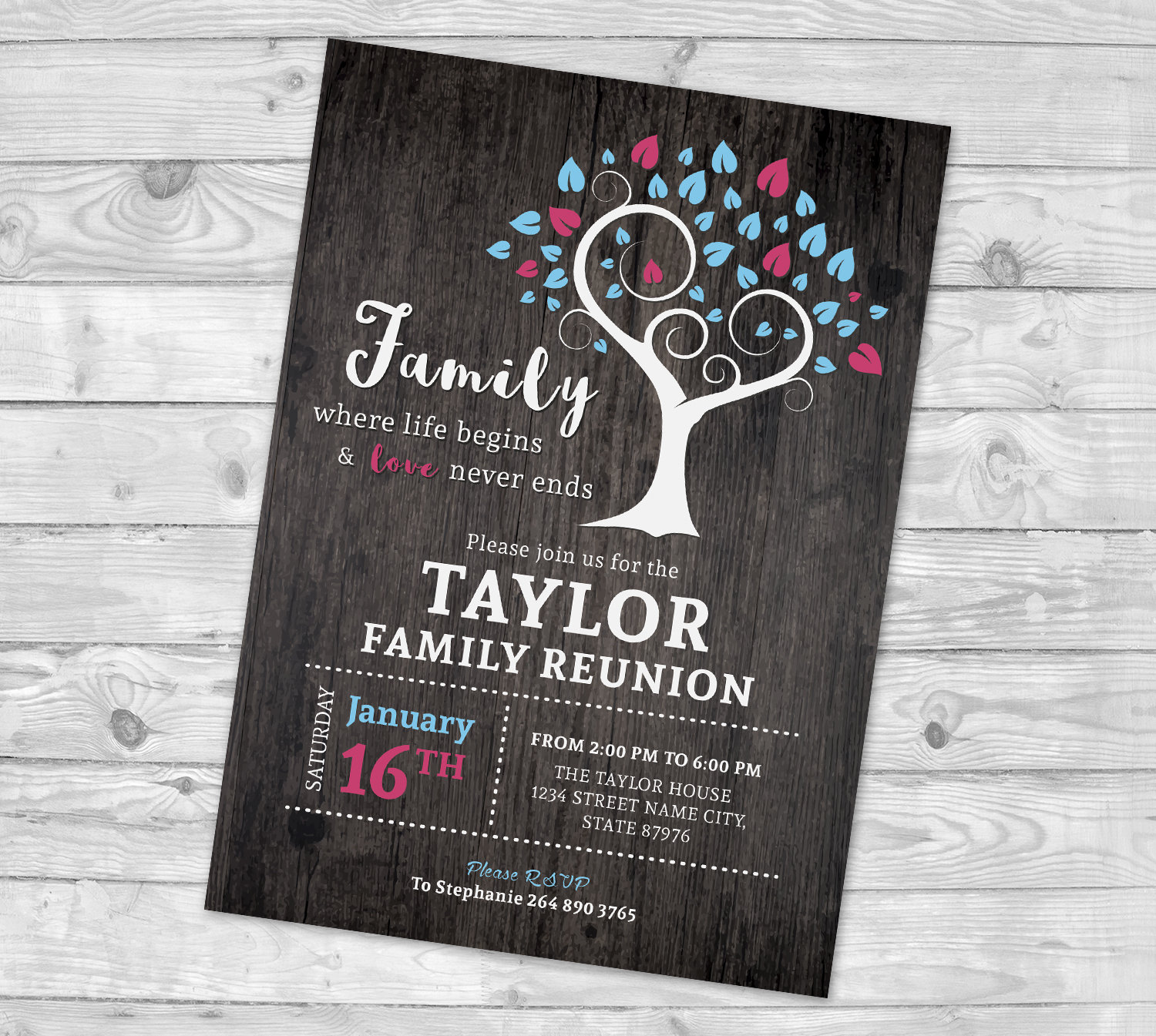 Family Reunion Invitation Family Tree Invitation Reunion - Etsy