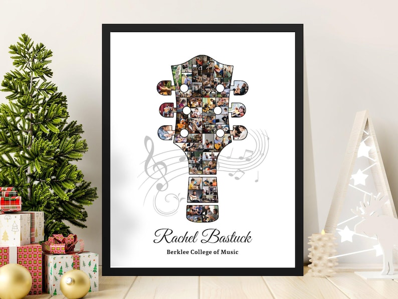 CUSTOM CANVAS Guitar Player Gift Photo Collage Guitar Gifts Guitarist ...