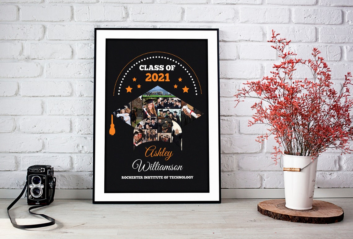 Graduation Cap Photo Collage Personalised Graduation Photo | Etsy