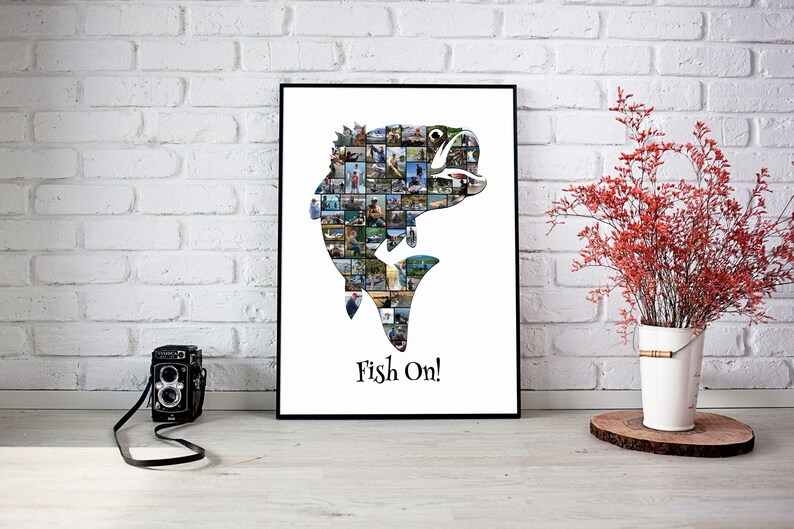 Custom Fish Photo Collage Bass Fish Photo Collage Fishing - Etsy