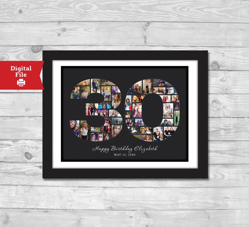 30th Birthday Photo Collage 30th Birthday Gift 30th - Etsy