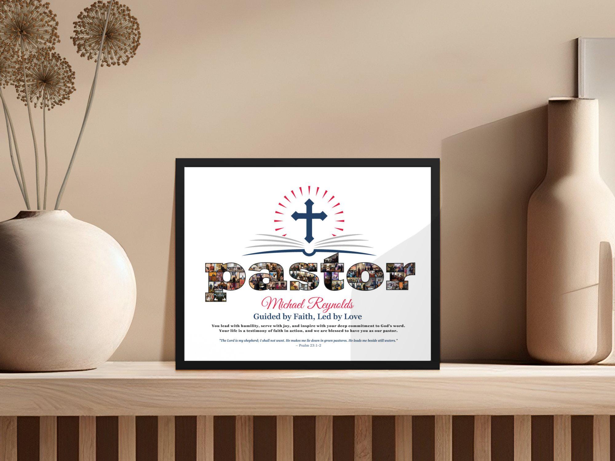 CUSTOM CANVAS Pastor Gifts Photo Collage Pastor Appreciation Gift ...