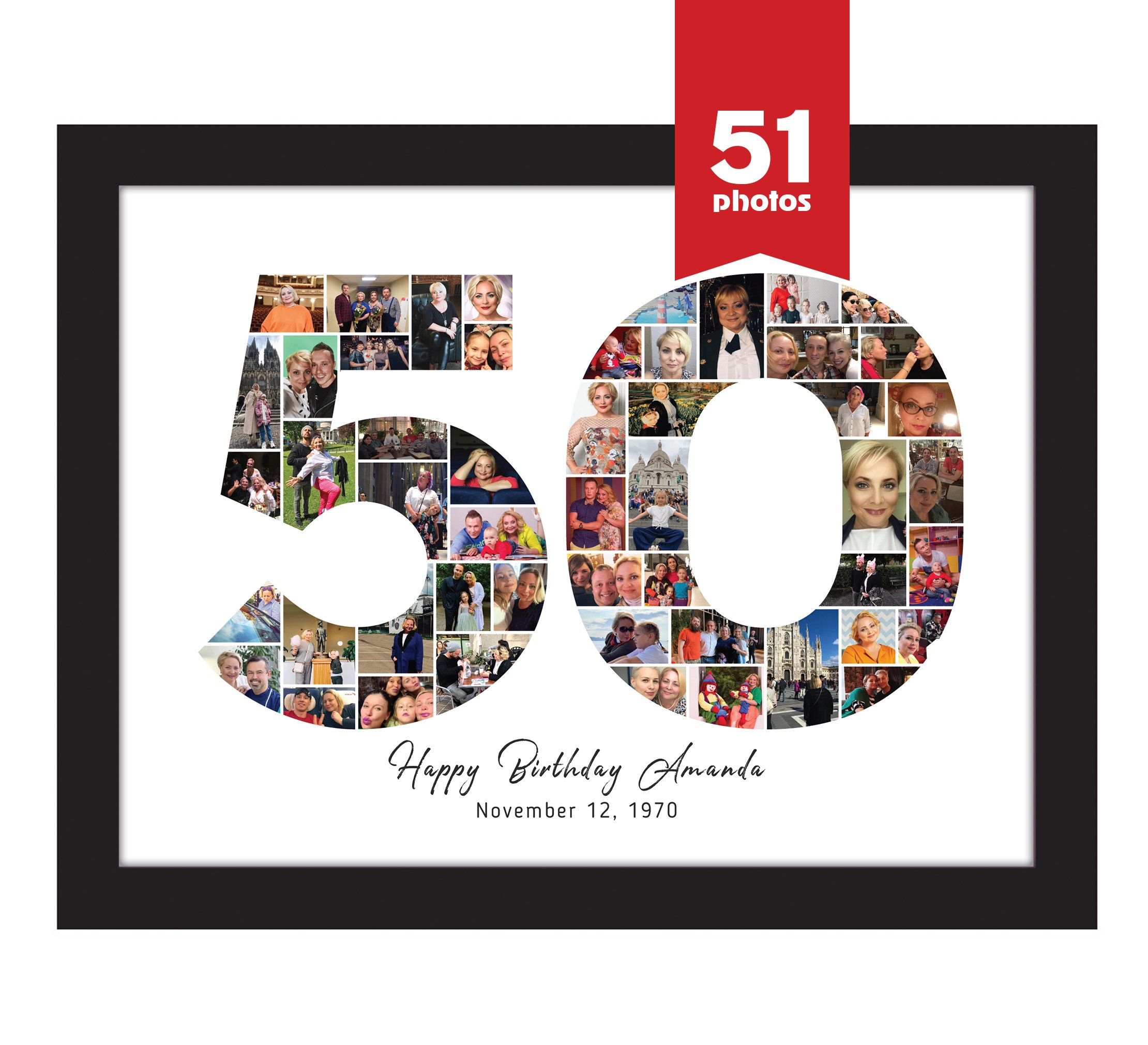50 Years Photo Collage 50th Birthday Photo Collage 50th | Etsy