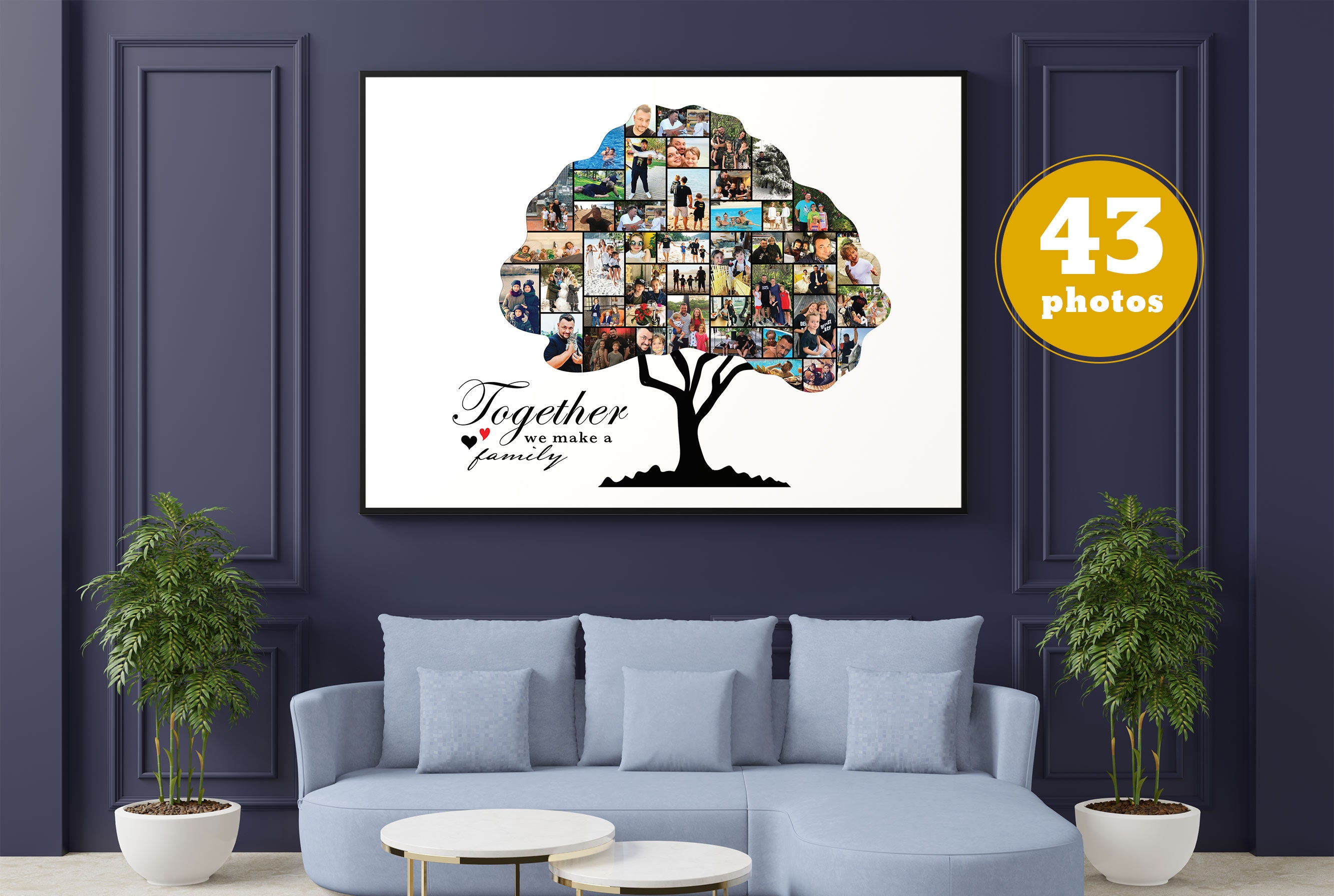 Family Tree Gift Photo Collage, Gift for Family, Custom Family Tree ...